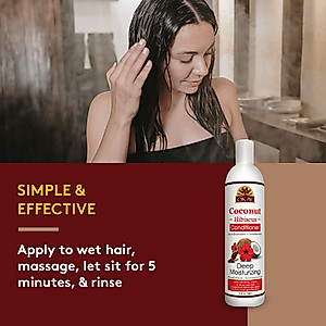 OKAY | Coconut Hibiscus Conditioner | For All Hair Types & Textures | Restore - Hydrate - Strengthen | With Almond, Argan & Avocado Oil | Free of Paraben, Silicone, Sulfate | 12. oz