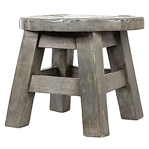 Elephant Design Hand Carved Acacia Hardwood Decorative Short Stool