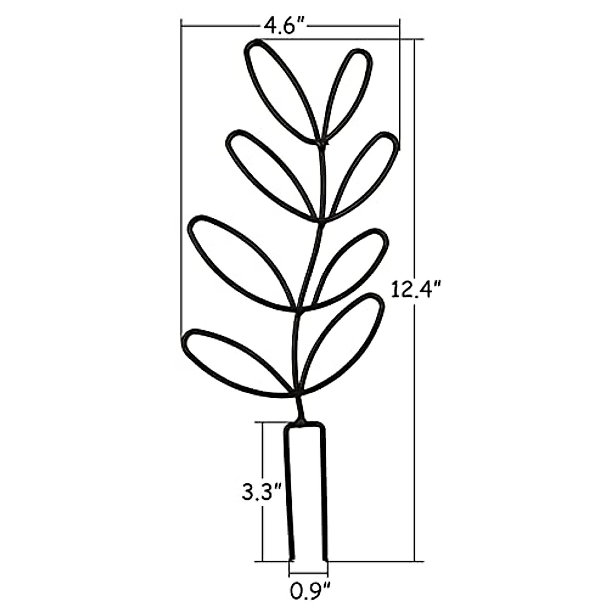 Garden Trellis for Climbing Plant Iron Pot Trellis Leaf Shape 2 Packs 12’’ Black Coated Wire Indoor Houseplant Home Plant Tool Plant Lover Gifts Ideas