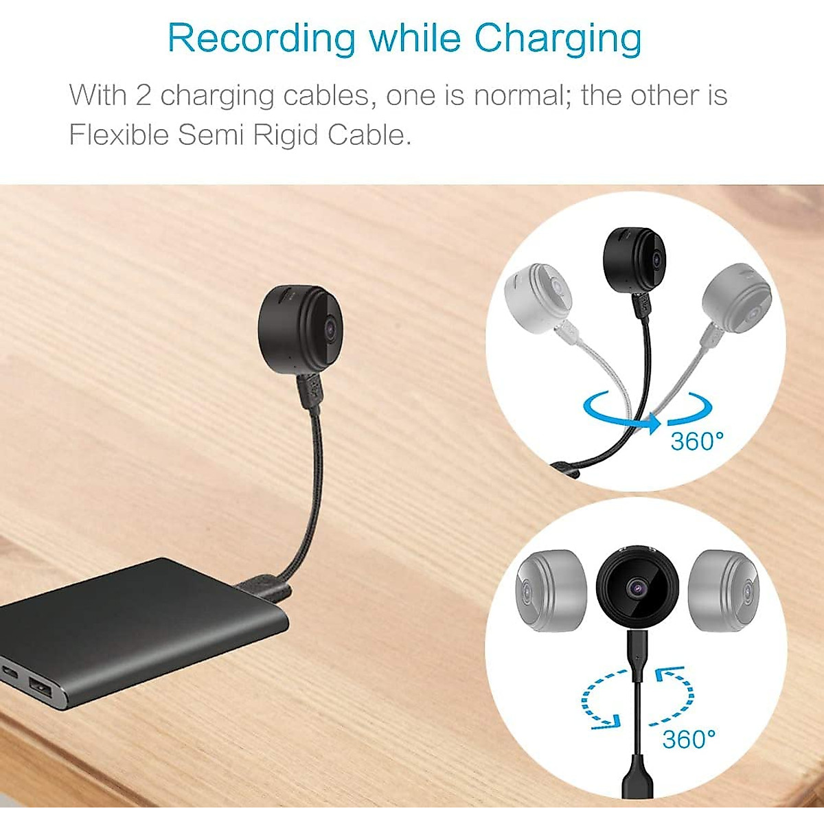 MDGLSYEE SHPTDJTIC Wireless Security Camera Mini Camera Outdoor/Indoor with Audio, Home Surveillance Camera, 1080P IP HD Build-in Battery 350mah，Infrared Night Vision, HDWIFI（3-Pack）