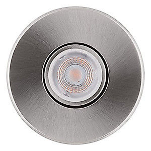 4" LED IC Rated Swivel Round Trim Recessed Lighting Kit, Brushed Nickel, Easy Install Push-N-Click Clips, LED Bulb Included, 3.88" Hole Size,90734