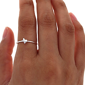 Sterling Silver, Mini Texas Stacker, Texas Ring, Petite, Texas Map, 925 (3)