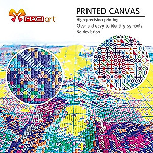 MAGIART Cross Stitch Kits Stamped Kit for Adults Embroidery Beginner and Kids 11CT Patterns Fabric Needlework Colorful Flowers NCMF326 (15.8inch x 19.7inch Cotton)