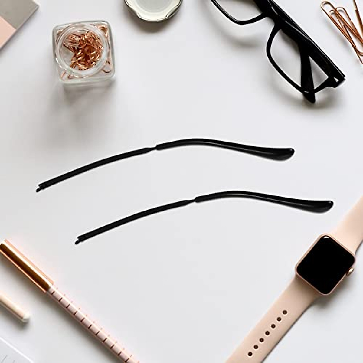 Hemobllo Metal Glasses Replacement Temple, Eyeglasses Arms Legs 1 Pair Glasses Temple Eyewear Frame Temple Sunglasses Arm Replacement (Black)