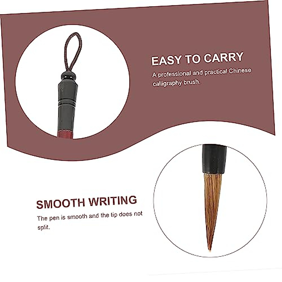 COHEALI 3pcs Langhao Writing Brush Japanese Stationery Set Calligraphy Pen Set Portable Brush Chinese Calligraphy Painting Brushes Wolf Bamboo Brushes Set Calligraphy Ink Wood Wooden Japan