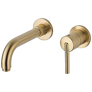 Delta Faucet Trinsic Wall Mount Faucet, Gold Bathroom Faucet, Wall Mount Bathroom Faucet 3 Hole, Widespread Bathroom Faucet, Champagne Bronze T3559LF-CZWL