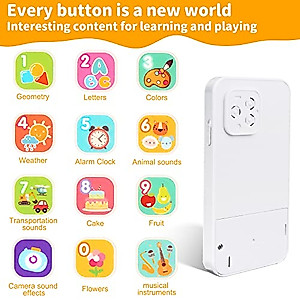 POYAMOC TV Remote Control Toy/Baby Phone Toy Playset/Musical Play with Light and Sound/for 6 Months+ Toddlers Boys or Girls Preschool Education/Three Language Modes: English, French and Spanish (2PCS)