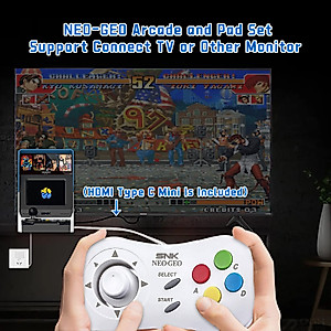 Neo Geo Mini International Arcade and White Game Pad Set [Included HDMI Cable], 40 Pre-Loaded Classic SNK Games:The KING of The FIGHTERS / METAL SLUG and More