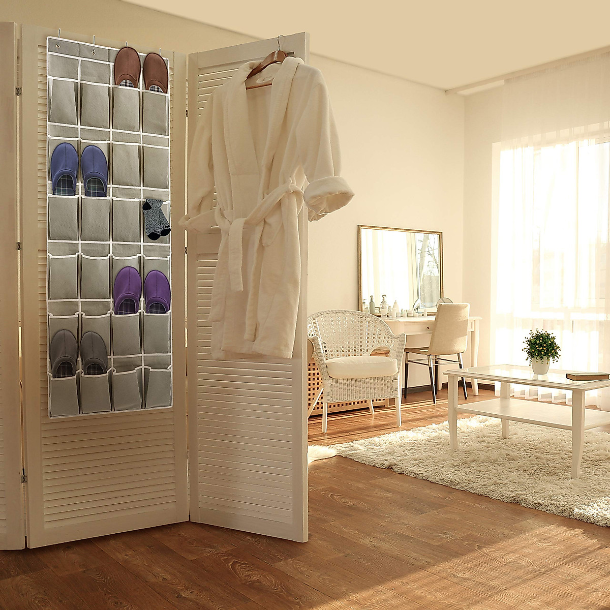 EZOWare Over the Door Hanging Organizer, 24 Large Pockets Multipurpose Hanging Storage for Pantry, Closet, Bathroom, Shoes, toys - Pack of 1