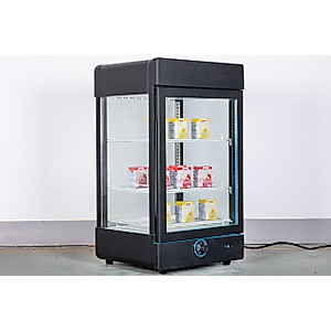 NAFCOOL 3-Shelf Electric Commercial Hot Box Food Warmer for Pizza/Pretzel, Countertop Heated Holding Cabinet, Warming Oven for Catering, w/Thermometer and Adjustable Thermostat