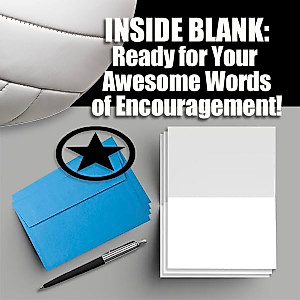 Play Strong Volleyball Thank You Note Cards 12-Pack (4.25"x5.5") Illustrated Sports Powercard Note Card Set 12-Pack Perfect for Volleyball Players, Coaches, Fans and Fanatics - They'll Love 'Em!