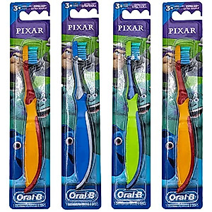 Oral-B Kids Pixar Toothbrush, Children 3+, Extra Soft (Characters Vary) - Pack of 4