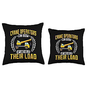 Crane Operators Can Boom Funny Forklift Hook Crane Driver Throw Pillow