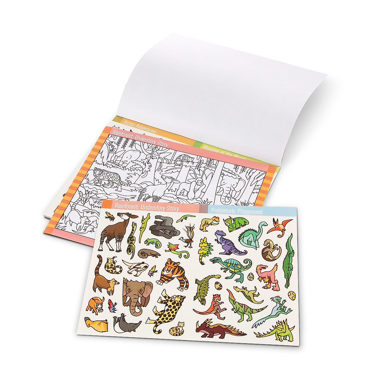 Melissa & Doug Seek and Find Sticker Pad, Animals (300+ Stickers, 14 Scenes to Color) - FSC Certified