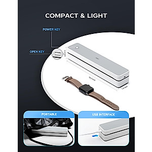 PRT Portable Printer Wireless for Travel, Bluetooth Thermal Printer Support 8.5" X 11" US Letter A4 A5, Compatible with iPhone, Android & Laptop, Inkless Printer for Office, Home, School, White