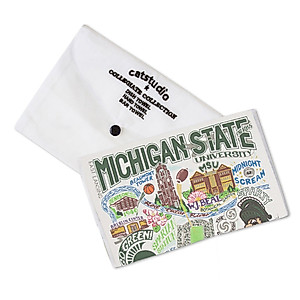 Catstudio Dish Towel, Michigan State University Spartans Hand Towel - Collegiate Kitchen Towel for Michigan State Fans for Students, Graduation, Parents and Alums