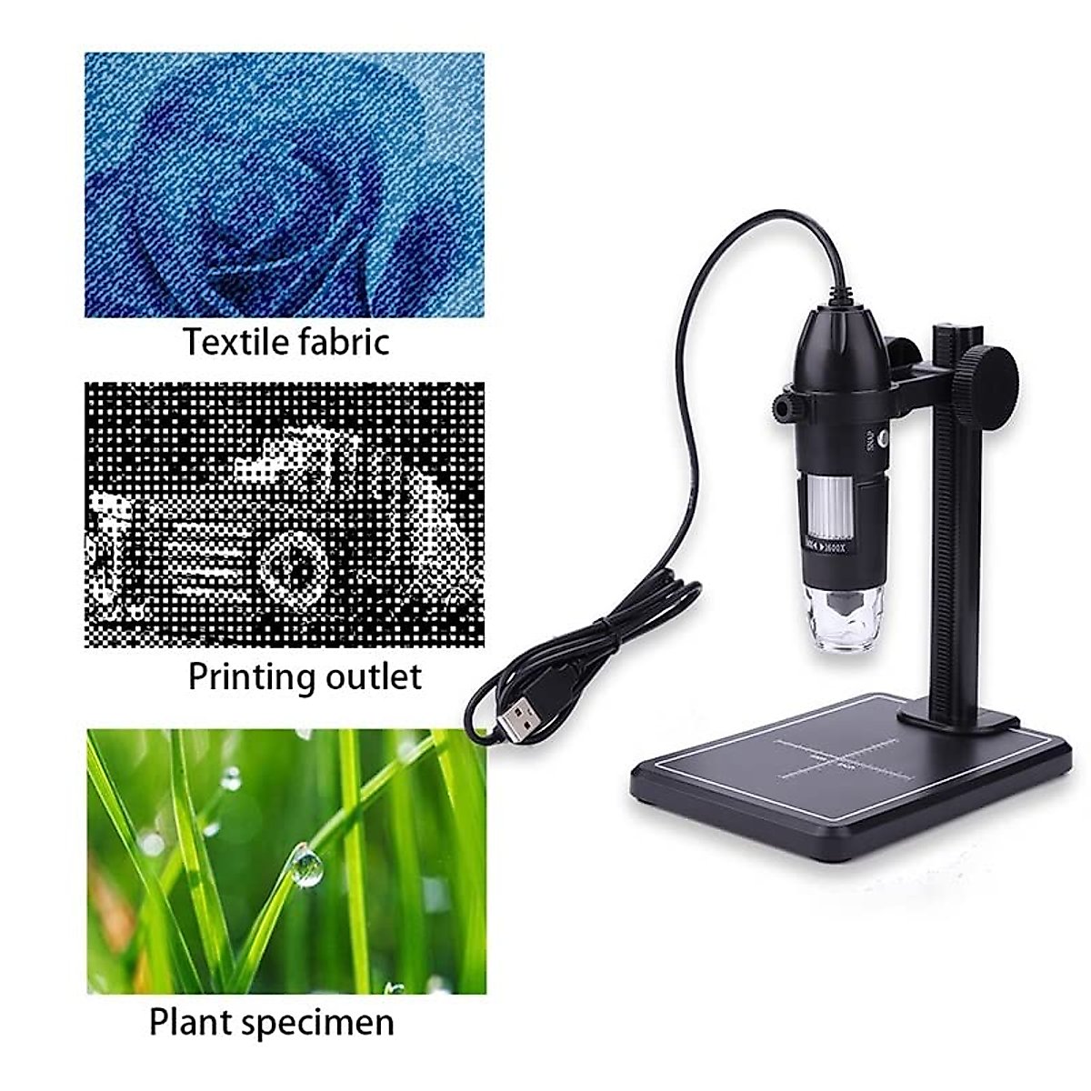 VAKUUM Lab Microscope Slides 1600X USB Digital Microscope 8 LEDs 2MP Electronic Microscope Zoom Camera Microscope Parts