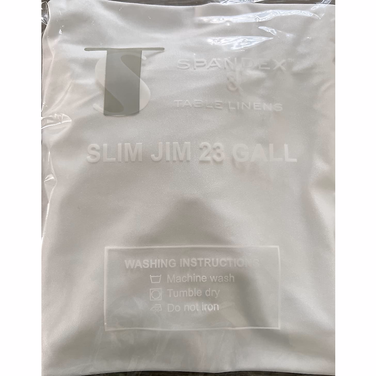 Spandex & Table Linens Spandex Stretch Slim Jim Trash Can Cover - Garbage Can Cover for 23 Gallon Trash Bins - Durable Polyester/Spandex Blend Garbage Can Covers - Made in The USA - White