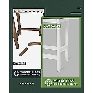 KATDANS Bar Stool, Counter Height Stool 24 Inch Saddle Stool, PU Leather Modern Kitchen Barstool with Metal Base, KS861P-LG, 1Pc