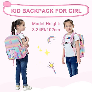 VASCHY Unicorn Backpack for Little Girls, Cute Rainbow Glitter Lightweight Water Resistant Preschool Backpack for Kids,Toddlers Kindergarten School Bag