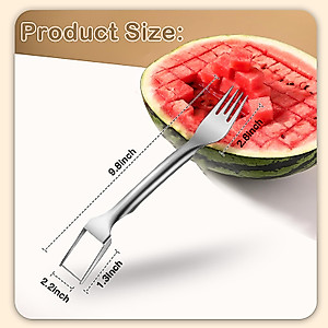 2-in-1 Stainless Steel Fruit Cutter, Dual Head Watermelon Fork Slicer, Fruit Forks Slicer Knife for Home Kitchen (1 Pcs)
