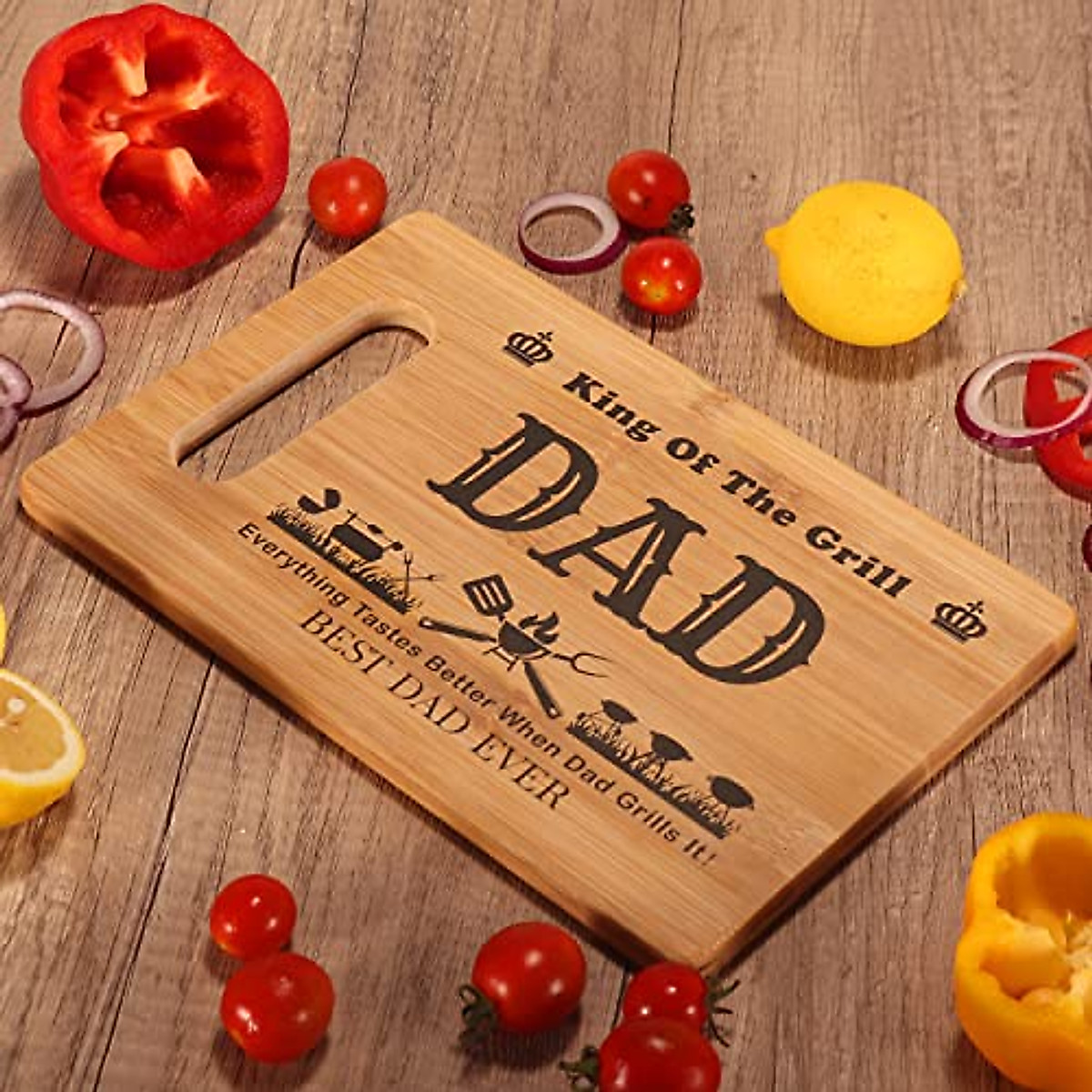 Grill Grilling Gifts for Dad, BBQ Cutting Board, King Of The Grill, Father's Day Gifts For Dad, Best Dad Ever Gift For Father