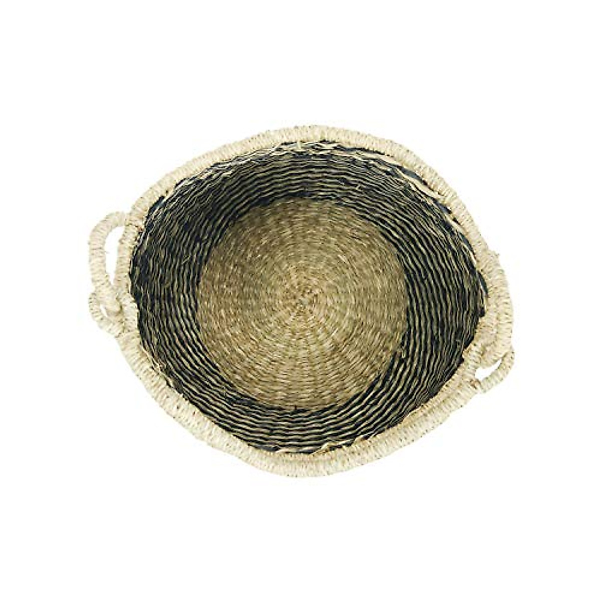 Bloomingville 21.25" H Handwoven Seagrass Handle Basket, Black