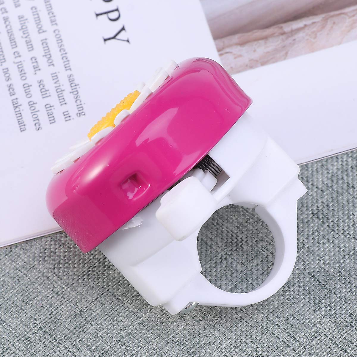 BESPORTBLE Bicycle Bell Ring for Kids Boys Girls Children Bike Bell Cute Bicycle Ring Bell Accessory (Rosy White)