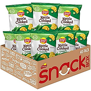 Lay's Kettle Cooked Potato Chips, Jalapeno, 0.85 Ounce (Pack of 40)