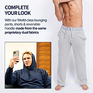 DudeRobe Men's Hooded Robe | As Seen on Shark Tank! - S/M, Navy Blue, Ultimate Comfort and Style for Men's Loungewear