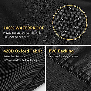 Kovshuiwe Patio Furniture Covers, Waterproof for Table and Chair Covers Rectangular Patio Table Cover 420D Oxford Fabric Patio Set Table Cover, Windproof, Anti-UV (95'' x 64'' x 39'')