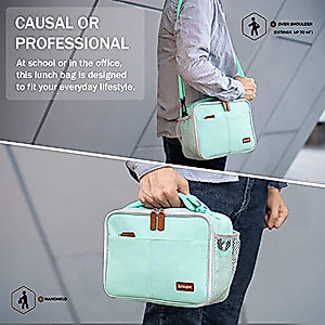 Lunch Bag with Adjustable Straps Bento Box Tote Shoulder Bag Food Grade Aluminum Foil Lining Keeps Bentos Warm and Drinks Cold,  Suitable for Office Workplace, Travel, Picnic, Beach