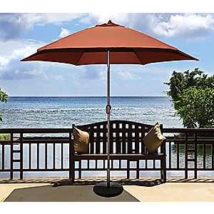 TropiShade 9 ft Bronze Aluminum Patio Umbrella with Rust Polyester Cover (Base not included)