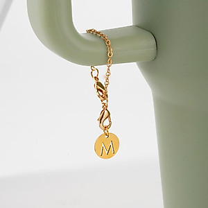 MOTAIN Letter Charm Accessories For Stanley Cup,Hollow Letter Name Id Letter Handle Charm,Personalized Water Cup Handle Identification Letter Char(M)