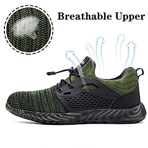 SUADEX Steel Toe Shoe for Men Work Shoes Womens Lightweight Comfortable Safety Sneakers