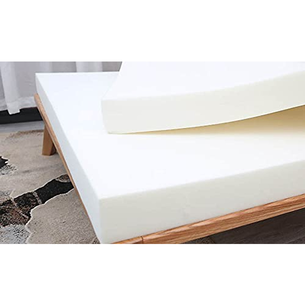 KRIDDR 4cm Thick Bench Cushion 2 3 Seater Chair Cushion Indoor Outdoor Garden Bench Seat Cushion for Bay Window Dining Patio