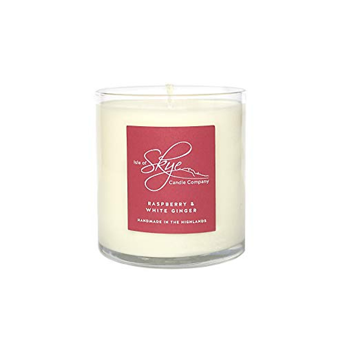 Isle of Skye Candle Company Raspberry and White Ginger Scottish Range Boxed Candle, White by Isle of Skye Candle Company