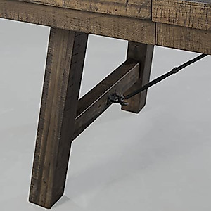 Picket House Furnishings Dex 5PC Dining Set-Table, 4 Upholstered Side Chairs Rustic/Smokey Walnut/Rubber Wood/5 Piece