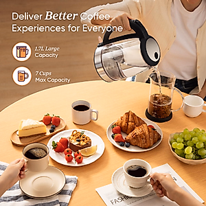 COSORI Electric Kettle with Stainless Steel Filter and Inner Lid, 1500W Wide Opening 1.7L Glass Tea Kettle & Hot Water Boiler, LED Indicator Auto Shut-Off & Boil-Dry Protection, BPA Free, Matte Black