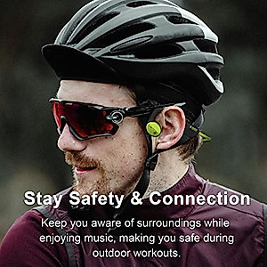 RR SPORTS Open Ear Air Conduction Headphones, Bluetooth 5.2 Wireless Headphones with Built-in Mic, 24 Hours Playtime Sweat Resistant Sport Headset for Running, Cycling, Driving (Grey & Green)