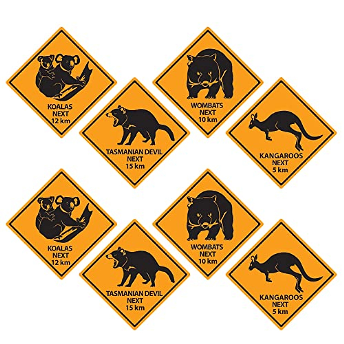 Beistle Outback Road Sign Cutouts 8 Piece, 17", Multicolor