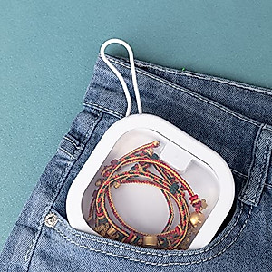 Obsoorth Portable Hair Tie Organizer Hanging Stackable Mini Travel Qtip Organizer Box Case with Clear Lid for Organizing Bandaid Bobby Pin Cotton Swabs Small Items, White