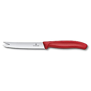 Victorinox Swiss Classic Cheese and Sausage Paring Knife, 4.3 inches, Red, 6.7861