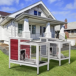 Petsfit Guinea Pig Cage Rabbit Hutch Rabbit Cage Bunny Cage Bunny Hutch Guinea Pig Hutch with Pull Out Tray