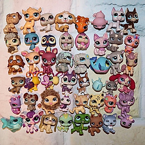 Junior Pet Shop lps Rando Pack, Pets Random 2pcs and Accessories 5pcs, Baby Husky Cat Cocker Spaniel Panda Lot Kids Gift