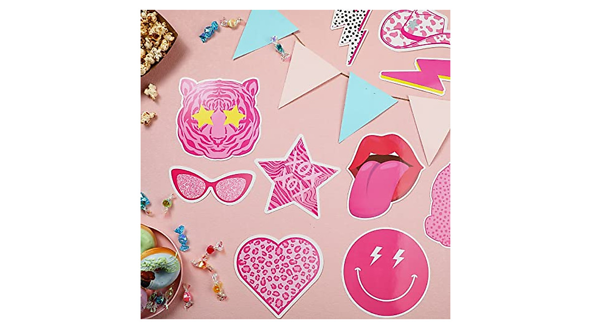Pink Preppy Party Decor - 24 Vibrant Cutouts for Events & Classroom