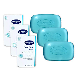 Dermisa Glycerin Bar with Aloe Vera | Helps to Gently Cleanse All Skin Types, Sensitive and Oily Skin | Contains Aloe Vera | NO PARABENS, NO SULFATES, 100% VEGETABLE BASE | 3 OZ | Pack of 3
