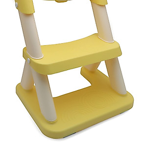 HongK- Baby Yellow Wider Step Toddler Potty Training Seat Ladder Toilet Chair Infant Kid Bathroom Trainer