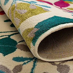 Rugs.com Azalea Collection Rug – 8' x 10' Ivory Medium Rug Perfect for Living Rooms, Large Dining Rooms, Open Floorplans