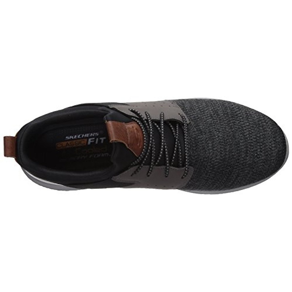 Skechers Men's Classic Fit-Delson-Camden Sneaker, Black/Grey, 11.5 Wide US